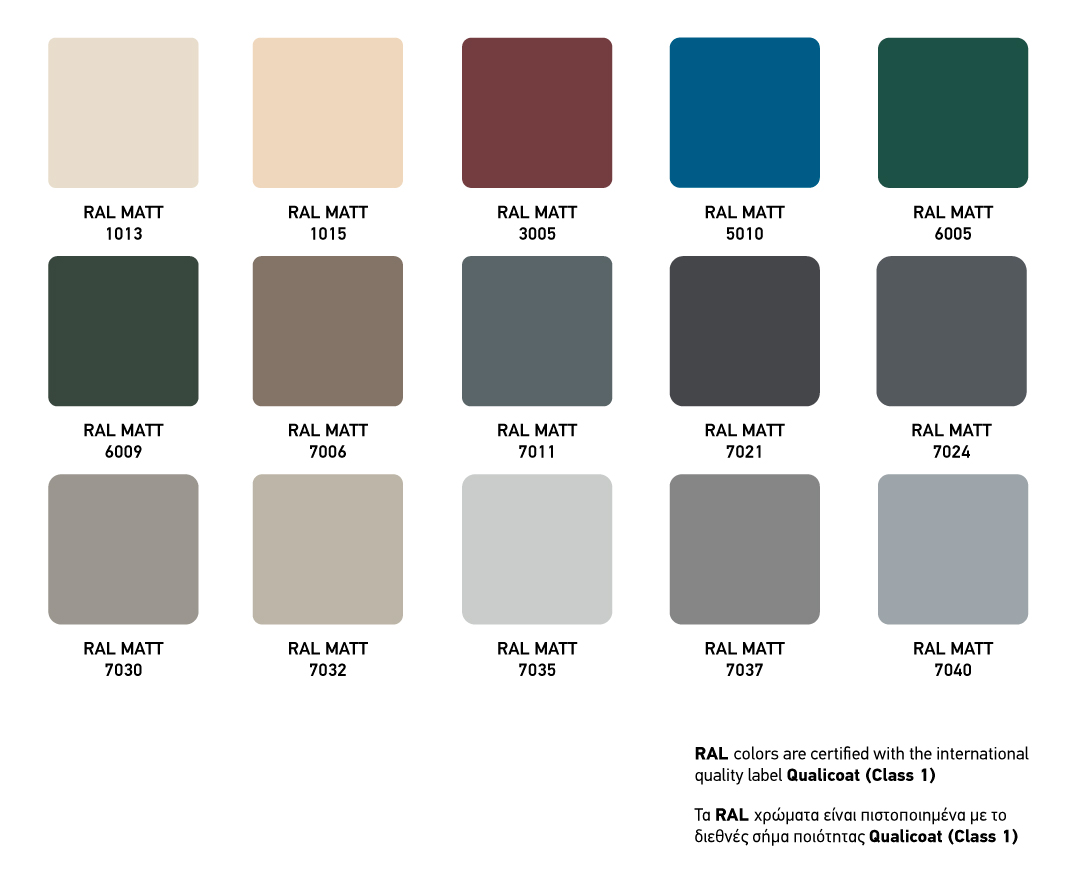 Χρωματολόγιο Europa - Κουφώματα Αλουμινίου